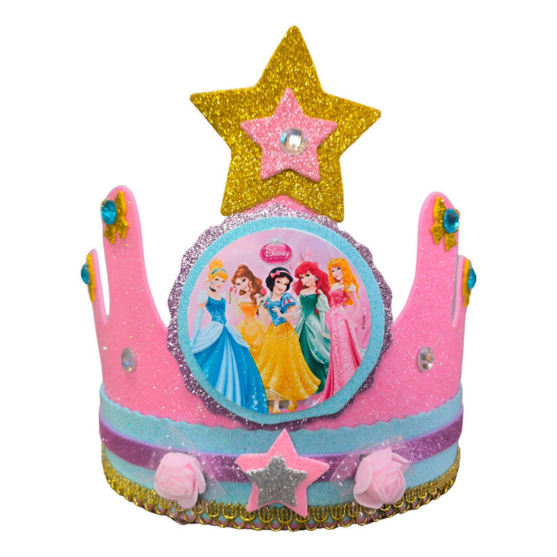 Corona De Cumpleaños Festejado Princesas Disney Cotillón Rosa – Dekotillon