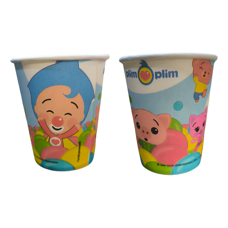 Pack 6 Vasos Cumpleaños Payaso Plim Plim Azul Claro – Dekotillon