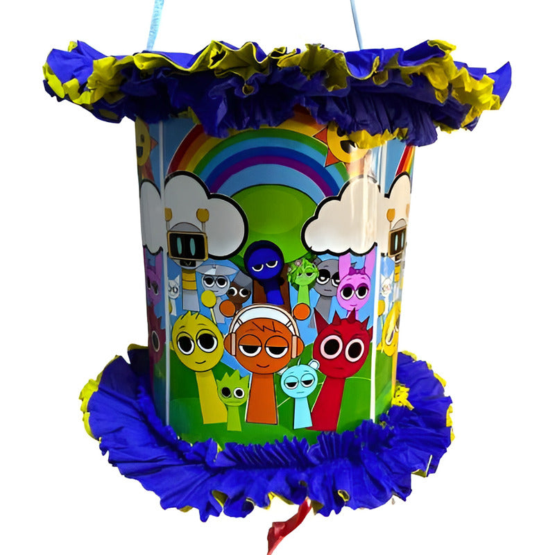 Piñata Cumpleaños Sprunki Cotillón Dekotillon Amarillo Sprunki