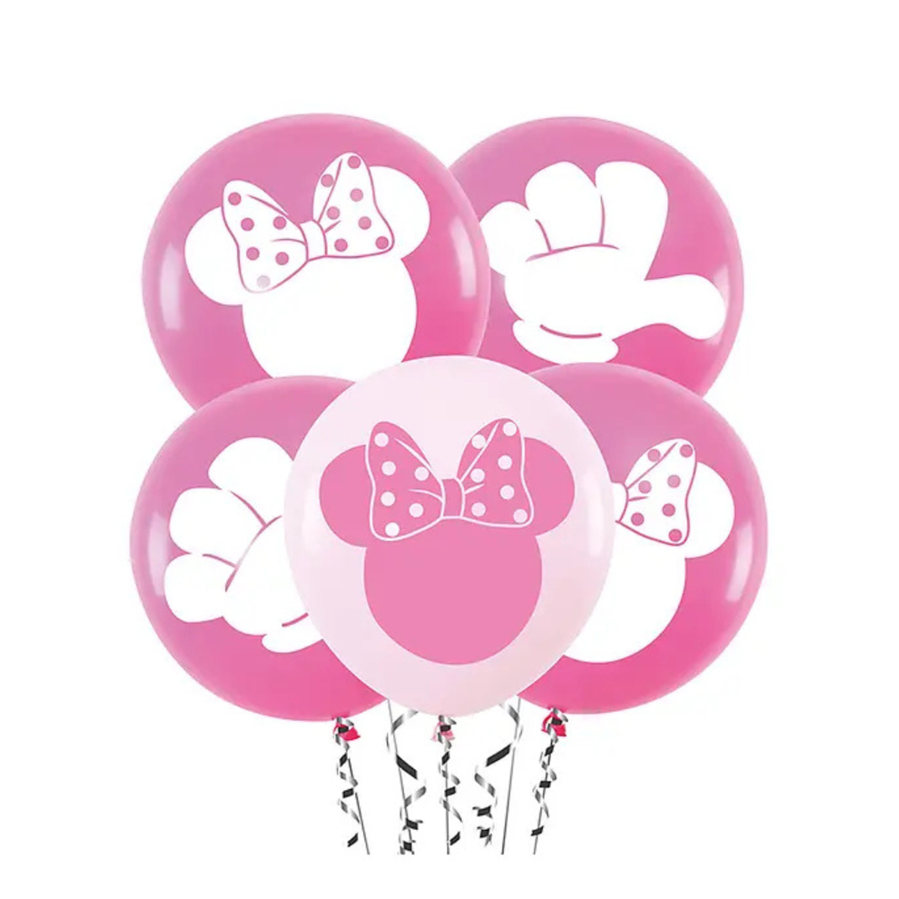 Set 5 Globos Latex Minnie Mouse Rojo – Dekotillon